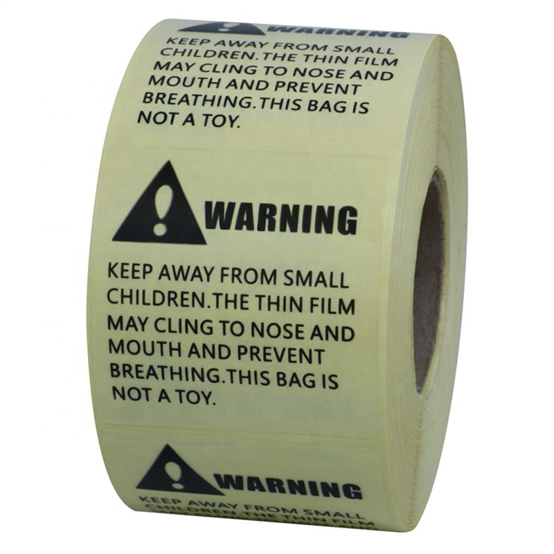 Transparent Warning Self Adhesive Labels for Bags
