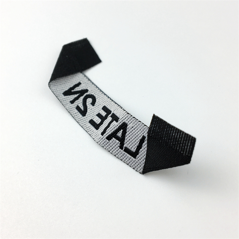 Custom brand logo woven miter clothing labels
