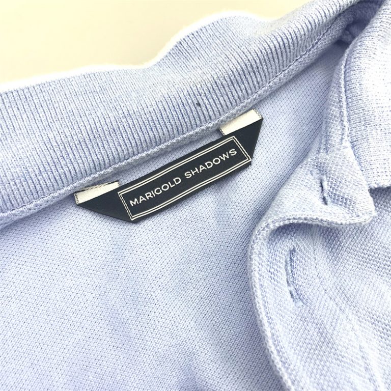 Custom brand logo woven miter clothing labels