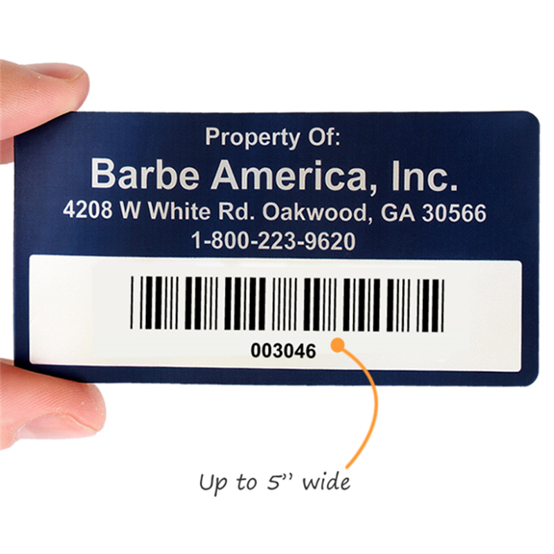 Custom serial number barcode label
